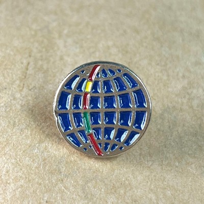 No.3888 Round Earth Simple Vintage-Style Pin Badge -USED- | eBay Australia