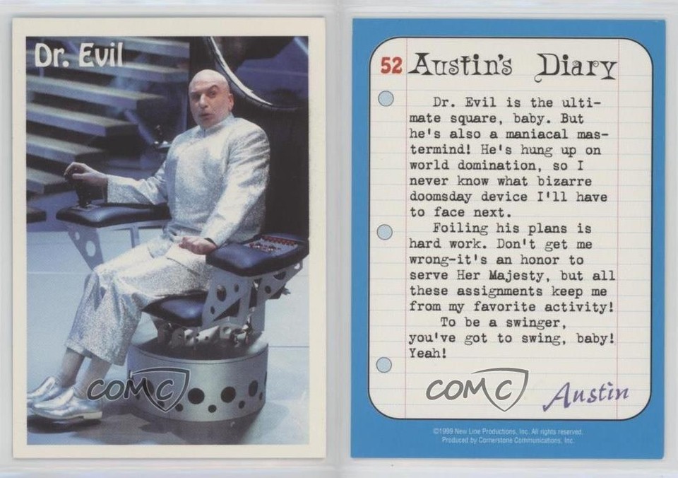 1999 Cornerstone Austin Powers The Spy Who Shagged Me Dr Evil #52 02td ...