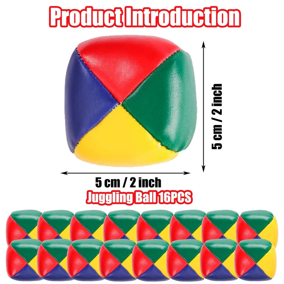 ailixinda 16 Pack Juggling Balls for Beginners,Soft Easy Juggling Balls ...