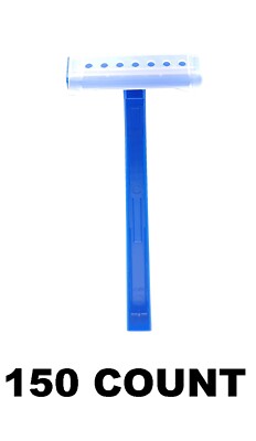 150 Ct. Twin Blade Disposable RAZORS ~ Blue, FX 100,Single Use, Fixed ...