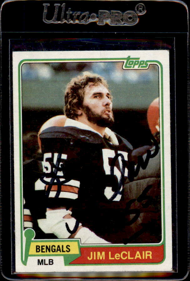 Jim LeClair 1981 Topps #462 Cincinnati Bengals Autographed Football ...