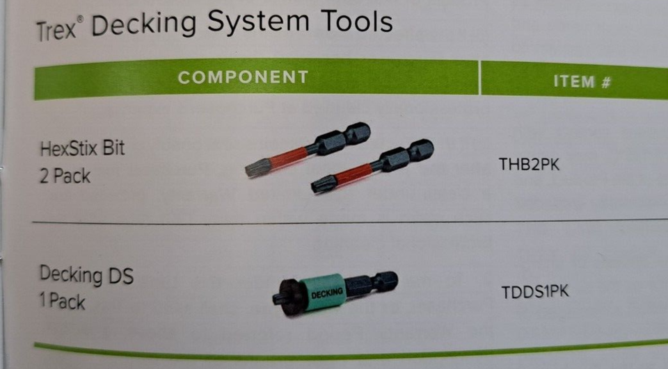 2 TREX DECKING SYSTEM TOOLS DEPTH SETTER FOR PLUGS DECK SCREWS T20 | eBay
