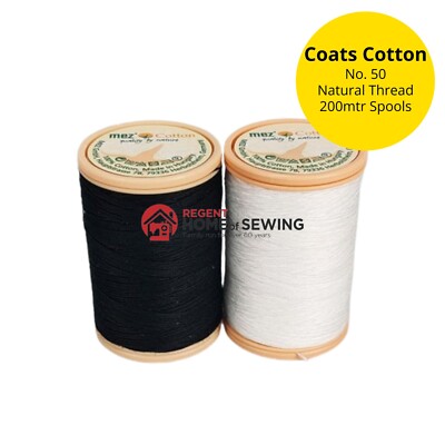 100% Natural Cotton Sewing Thread MEZ Coats - No. 50 - 200 Metre Spools ...