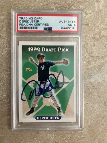 1993 Topps Derek Jeter Signed Topps Rookie Card YANKEES 🔥🔥 PSA ...