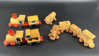 VTG Mattel 1972 Wooden Putt-Putt Train Set 2 Engines & 2 Cars + Extras ...