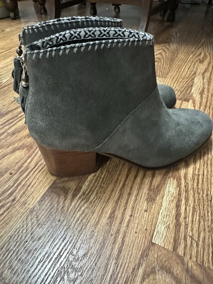 Toms Leila Gray Suede Ankle Boots Womens Size 9 | eBay
