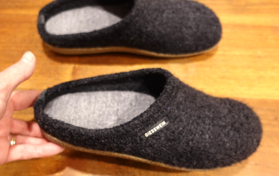 Giesswein Slipper CHARCOAL GRAY WOOL Slip on Comfort Mules 39 / US 9 ...