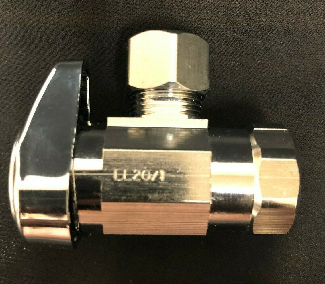 BrassCraft 3/8 in. FIP Inlet x 3/8 in. Compression Outlet 1/4-Turn ...