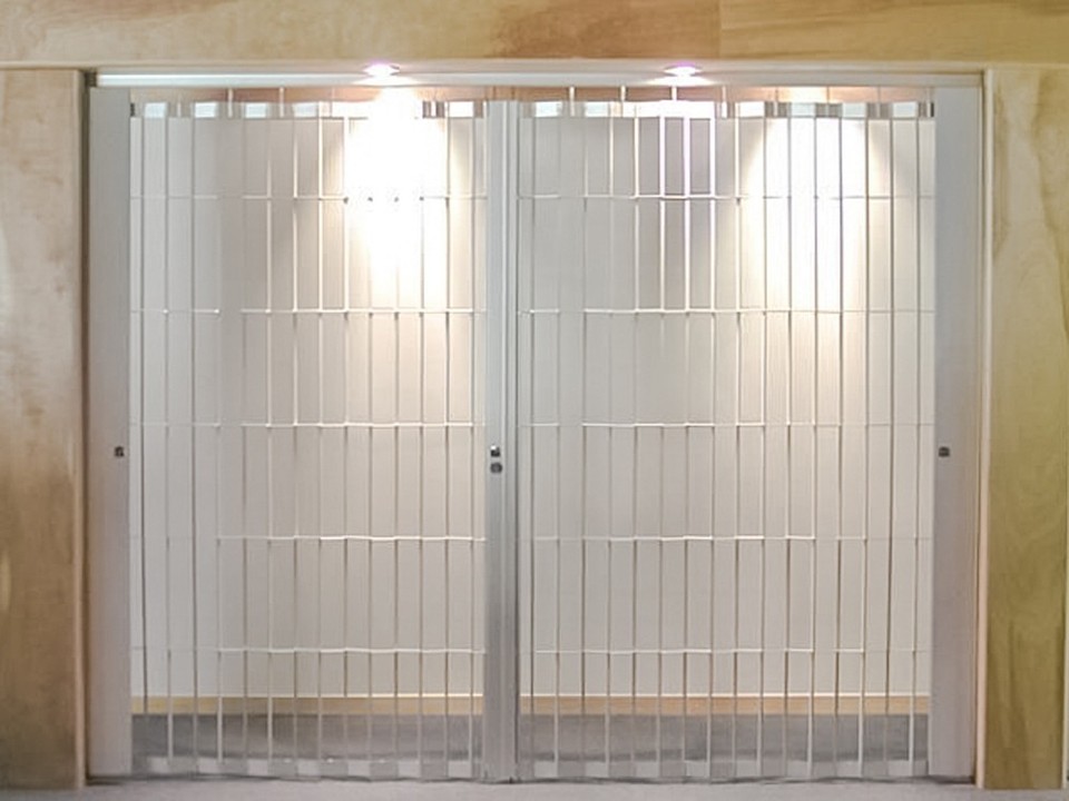 side folding grille security gate for storefront 8 x 8 stacking grille ...