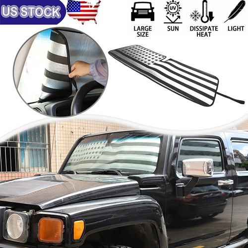 Window Sun US Flag Protector Cover Windshield Sunshade For Hummer H3 ...