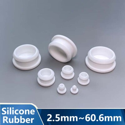White Snap-on Hole Plug Silicone Rubber Blanking End Caps 2.5mm ~ 60mm ...