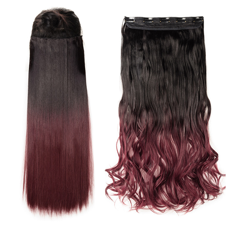 Extra Long 17-30" One Piece Clip In Hair Extensions Brown Blonde New As ...