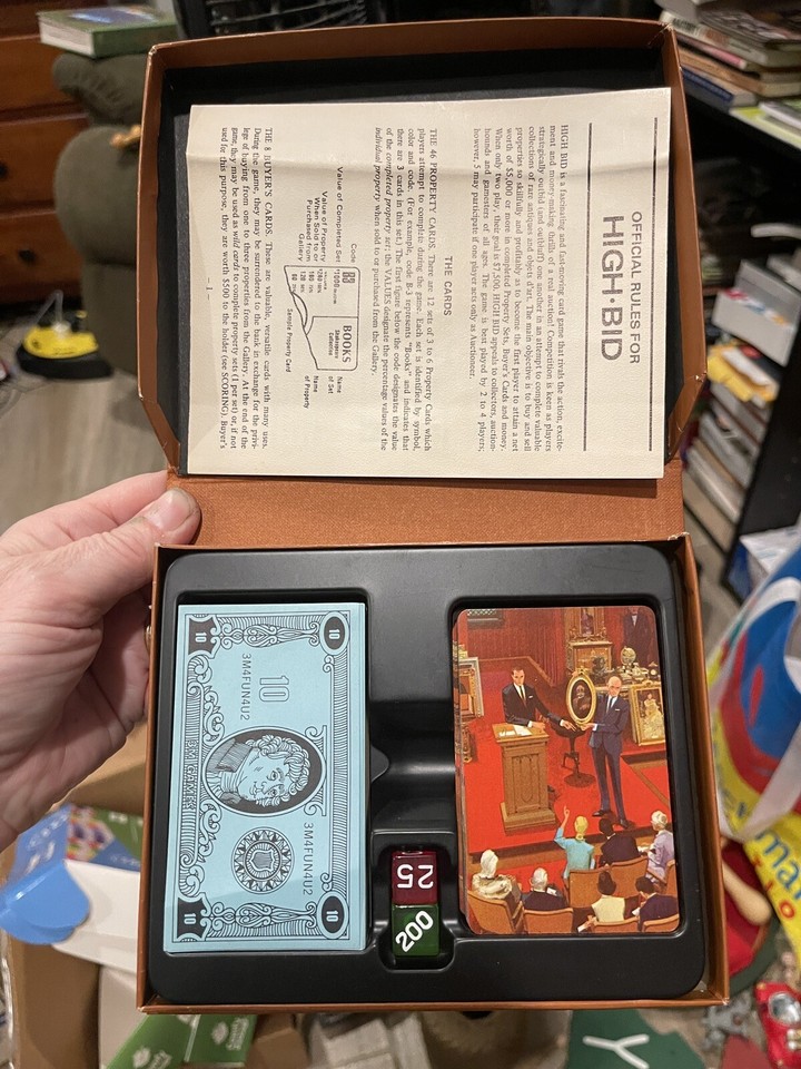 1970 3M Gamette High Bid Game Vintage Auction Board Toy Dice Cards | eBay