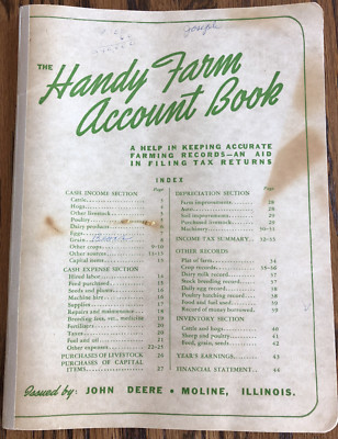 John Deere Handy Farm account book,1958-59-60,published by John Deere ...