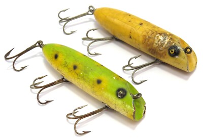South Bend Bass-Oreno Vintage Tack Eye Wood Crankbait Fishing Lures ...