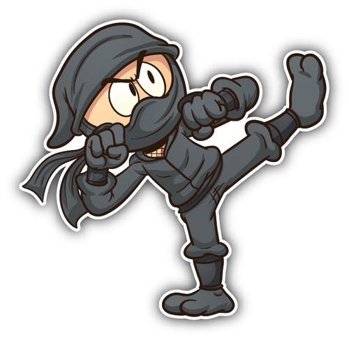 Ninja Warrior Cartoon Car Bumper Sticker Decal 5'' x 5'' | eBay