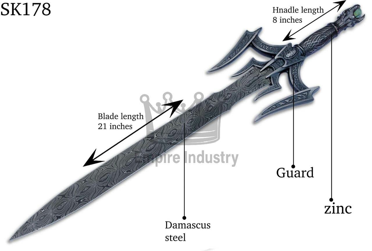 Luciendar Sword Of Light, Damascus Steel Double Edge Battle Ready With ...