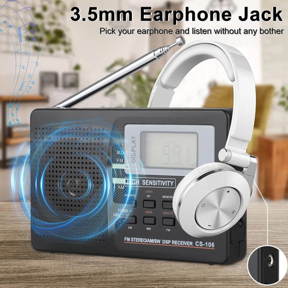 Portable digital LCD radio with FM/AM/SW/MW full frequency receiver CS ...