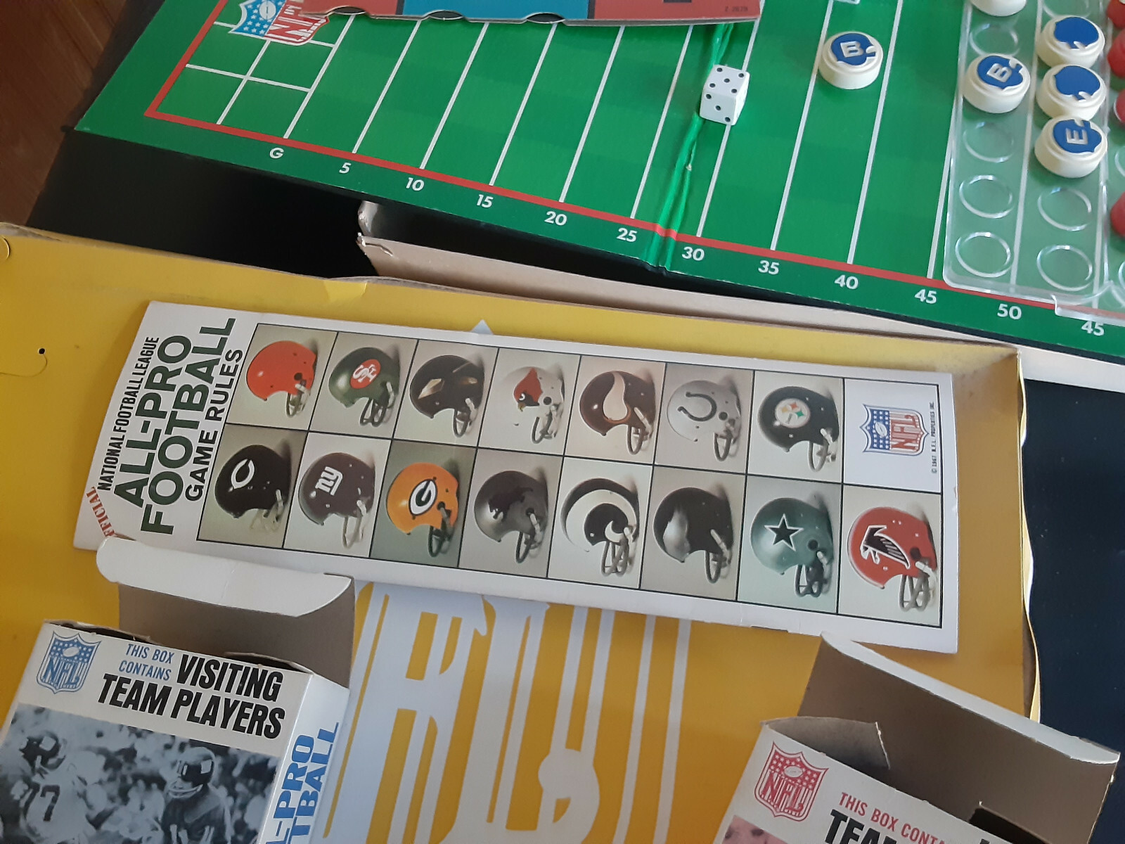 VINTAGE 1967 NFL ALL PRO FOOTBALL BOARD GAME BY IDEAL FAMILY FUN NIGHT ...