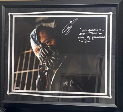 Tom Hardy Signed Bane 16x20 The Dark Knight Rises W/ Quote Celebrity ...