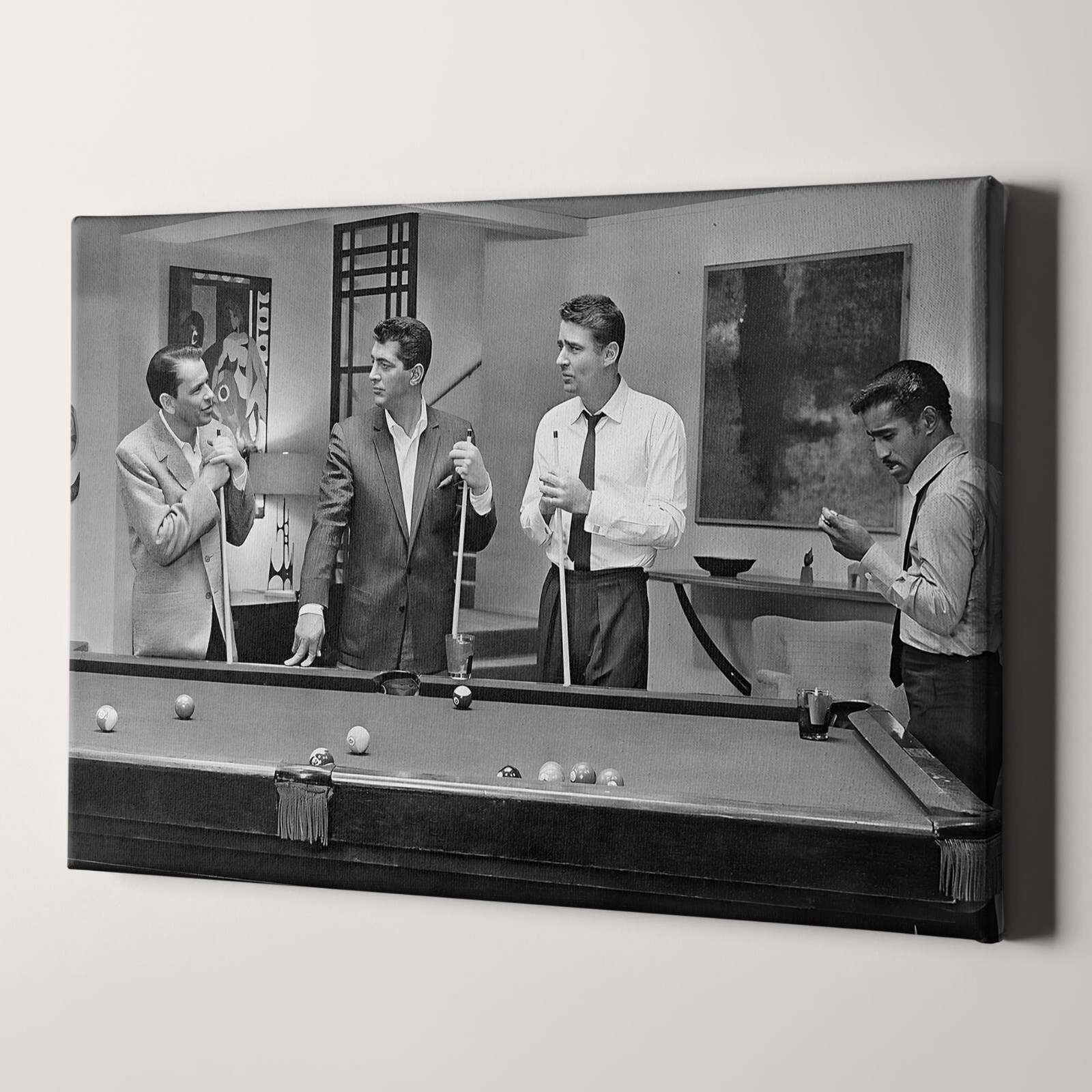 The Rat Pack Playing Pool Frank Sinatra Dean Martin 1960s Canvas Wall ...