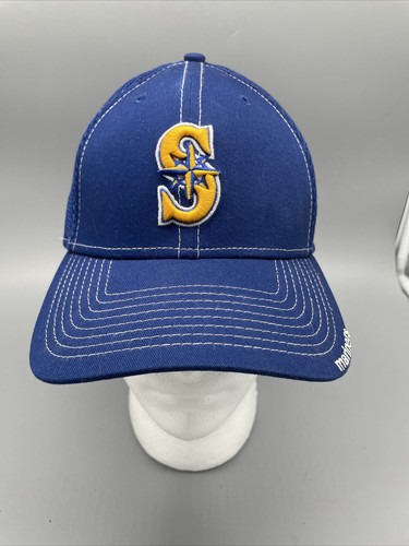 Seattle Mariners New Era 39 MLB Sz M/L Blue Gold Ball Cap -Poly -mesh ...