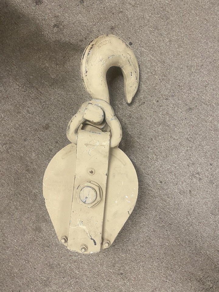 Snatch Block 8 inch Single Pulley 10 ton Military Skookum 5/8" Wire ...