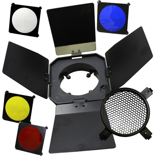 Barn Door With Honeycomb Grid Gel Set for Strobe Flash Light Modifier ...