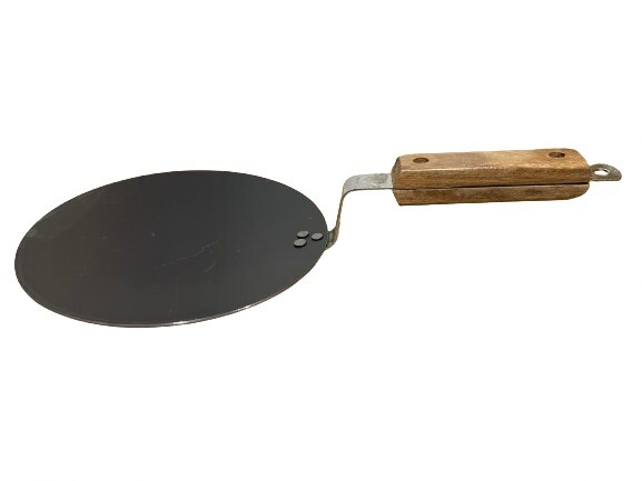 Iron Tawa Tava Crepe Pancake Pan Chapati Roti Wooden Handle Heavy Duty ...