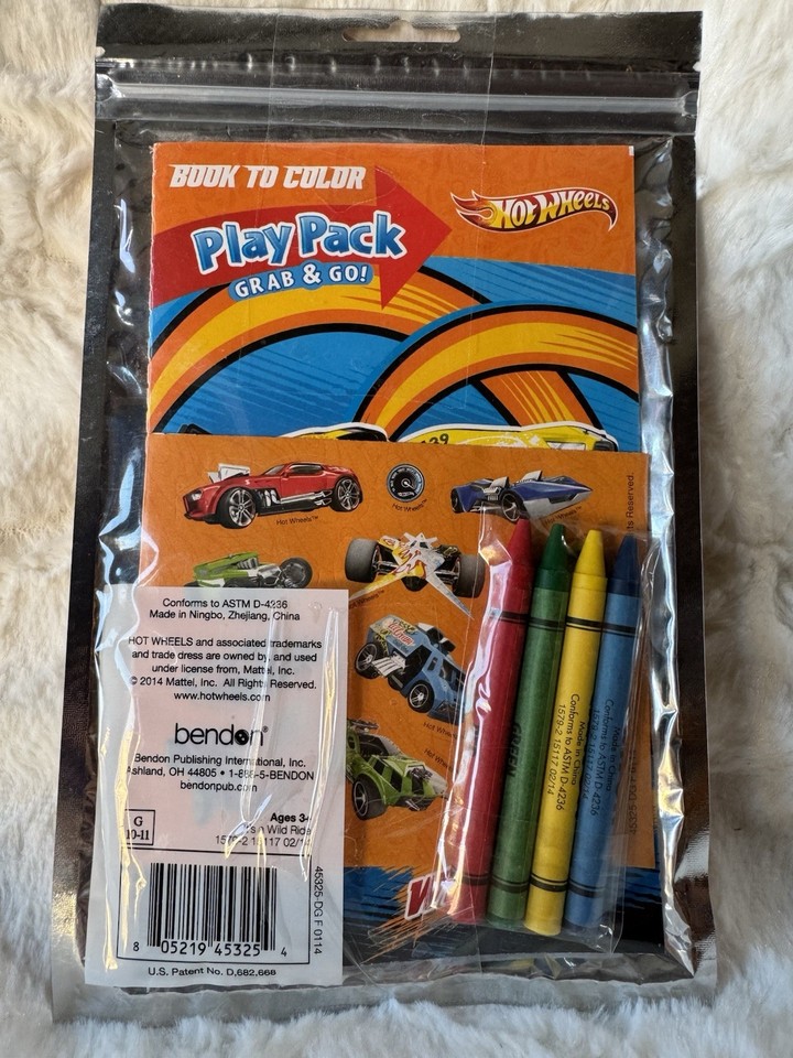 Hot wheels Play Pack Grab & Go Crayons Stickers Coloring Book New | eBay