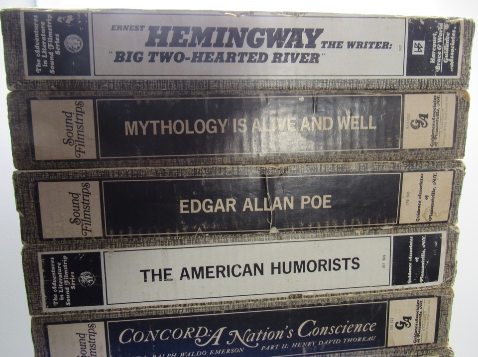Lot of 11 GA Vintage Educational Film Strips & Record Set with ...