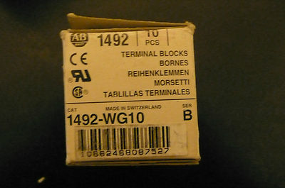 ALLEN BRADLEY 1492-WG10 SER:B GREEN GROUND TERMINALS BOX OF 10 NEW | eBay