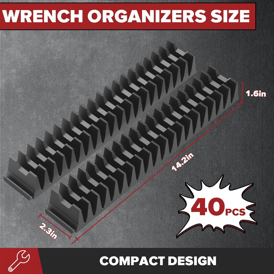 40PCS Modular Wrench Organizer Wrench Holder - Wrench Tool Organizers ...
