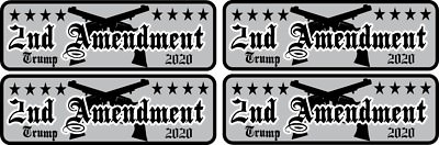 4PCS HELMET HARD HAT STICKER TRUMP 2020 2ND AMENDMENT GUNS DECAL BUMPER ...