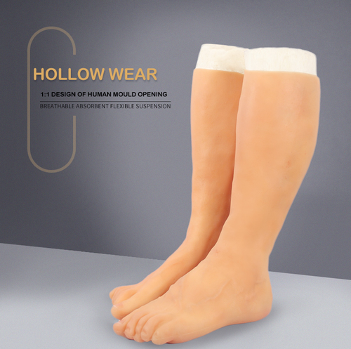 Silicone Skin Artificial Prosthesis Foot Sleeve Leg Cover Scars Highly ...