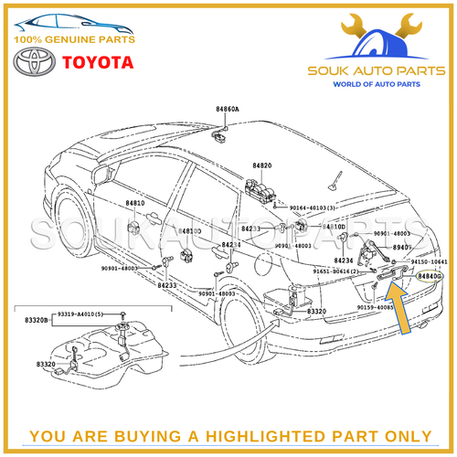 84840-21010 Genuine Toyota SWITCH ASSY, BACK DOOR OPENER 8484021010 OEM ...