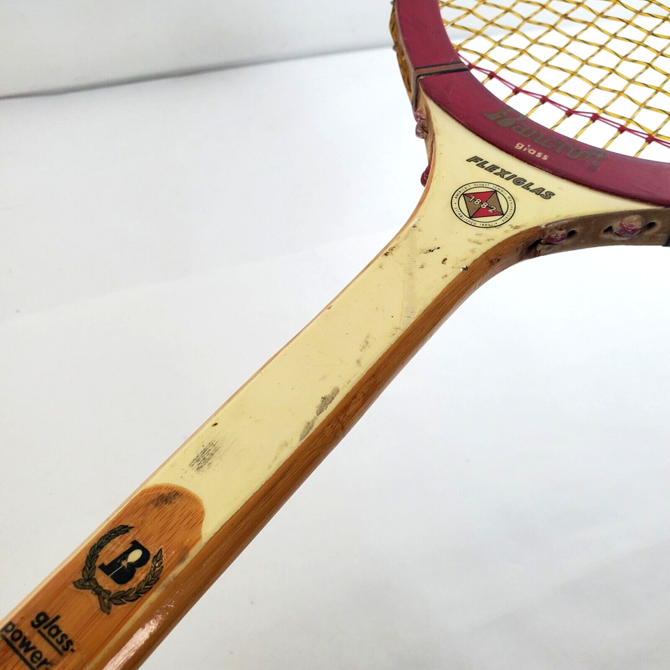 Vintage BANCROFT Fiberglass, Bamboo & Wood Tennis Racquet Nice Grip ...