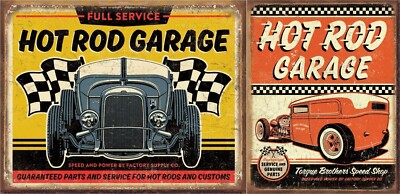 Hot Rod Garage Rat Rods Muscle Car Service Garage Retro Metal Tin 2 ...