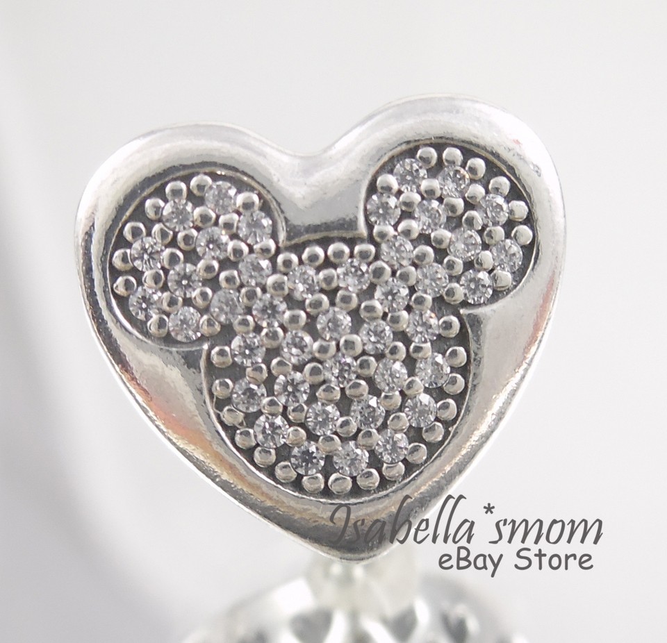 DISNEY MICKEY MINNIE TRUE LOVE Genuine PANDORA Valentine HEART Charm ...