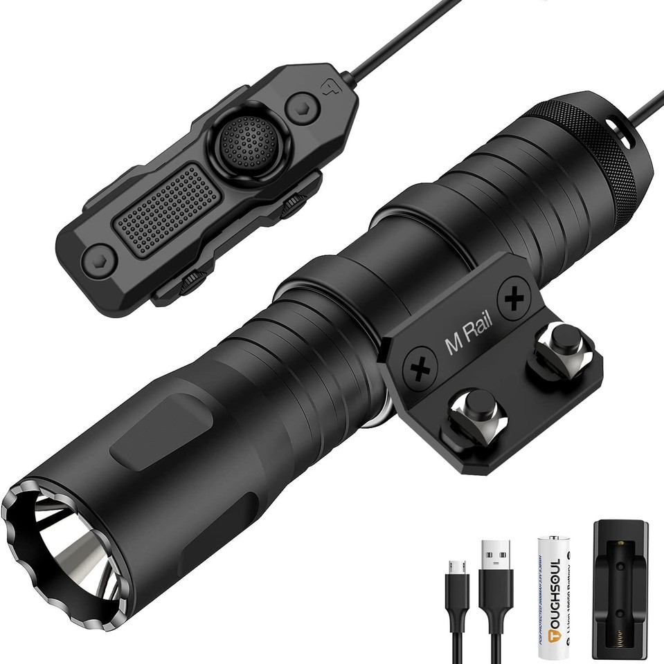 TOUGHSOUL 1250 Lumens Tactical Flashlight Green Laser Sight for M-Lok w ...