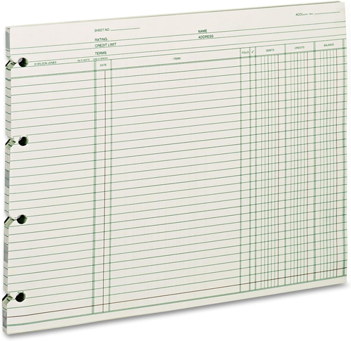 Ledger Paper, Balance Ledger, 9-1/4" X 11-7/8", Green, 100 Sheets (GN2D ...