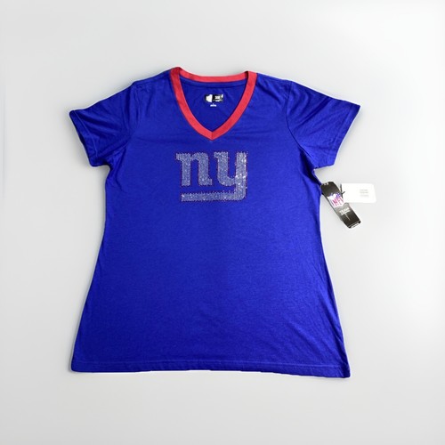 New York Giants Shirt Women XL Football Studded Big Logo Fan Apparel ...