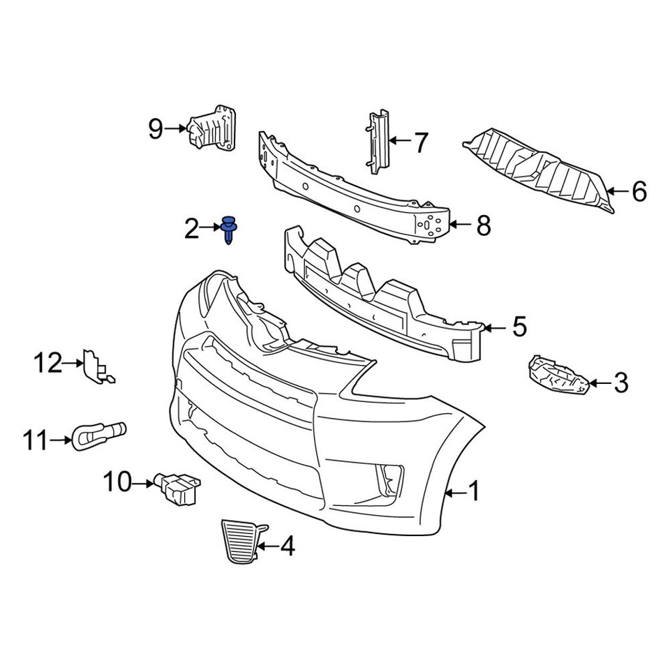 For Scion xD 2008-2014 Scion 904670707122 Front Bumper Cover Retainer ...