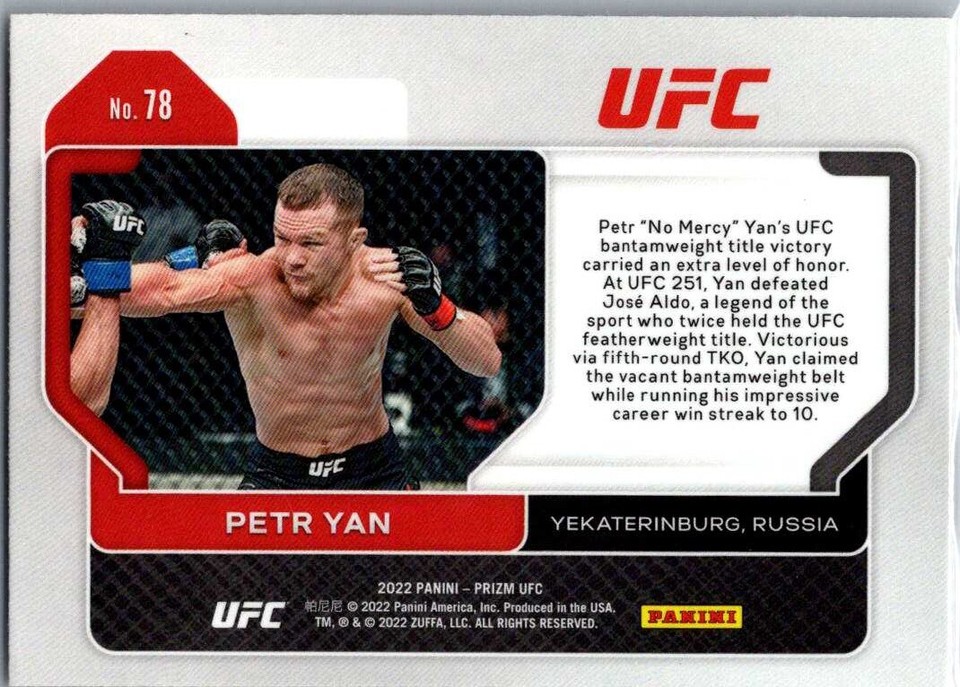 2022 Petr Yan #78 Panini Prizm UFC MUFC #10 | eBay