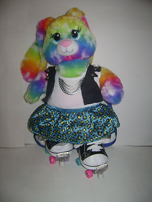BUILD A BEAR WORKSHOP BUNNY DRESSED ROLLER SKATER OUTFIT PLUSH STUFFED ...