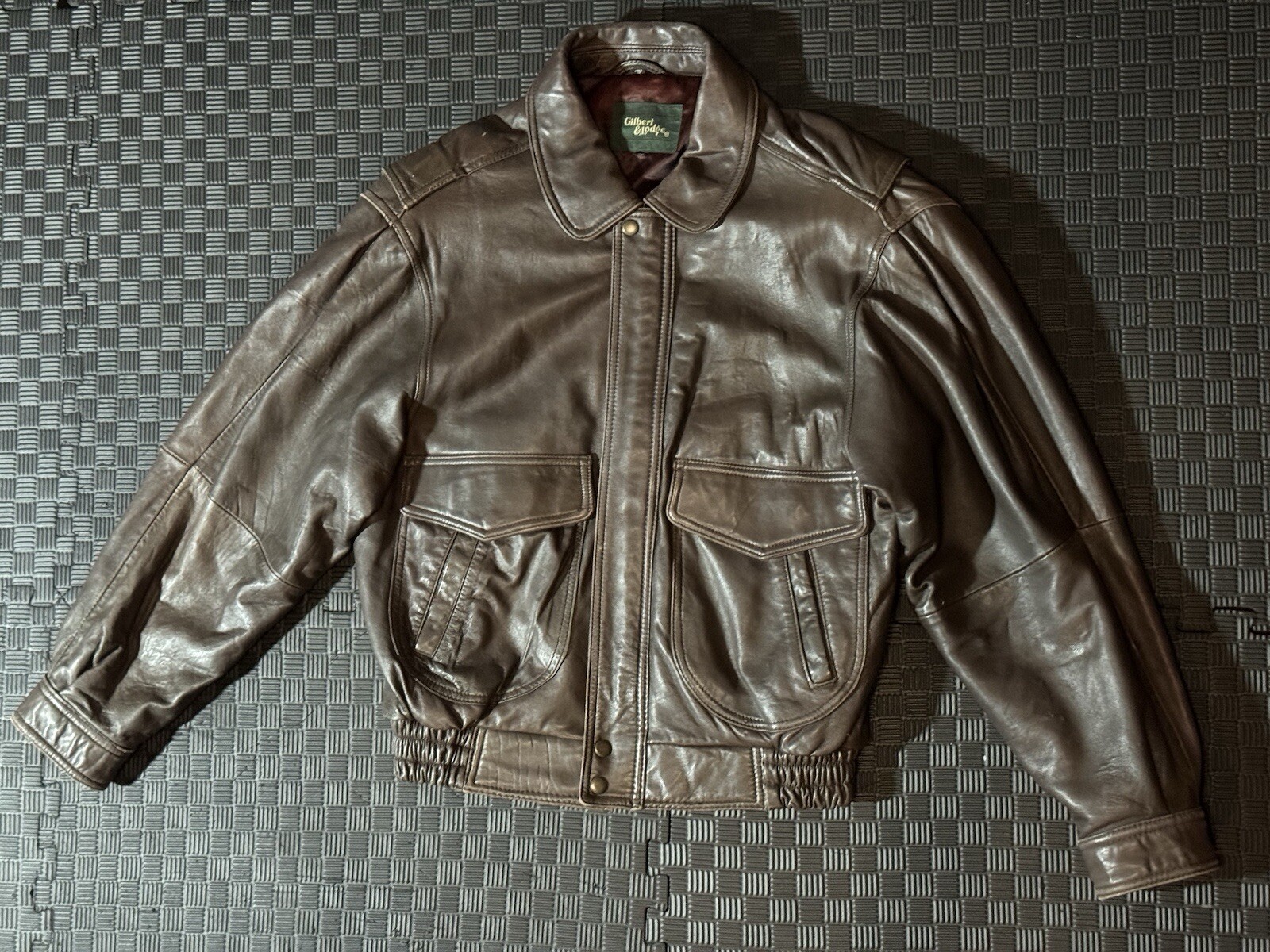 Men’s Vintage Leather Jacket Brown Gilbert & Lodge 40… - Gem