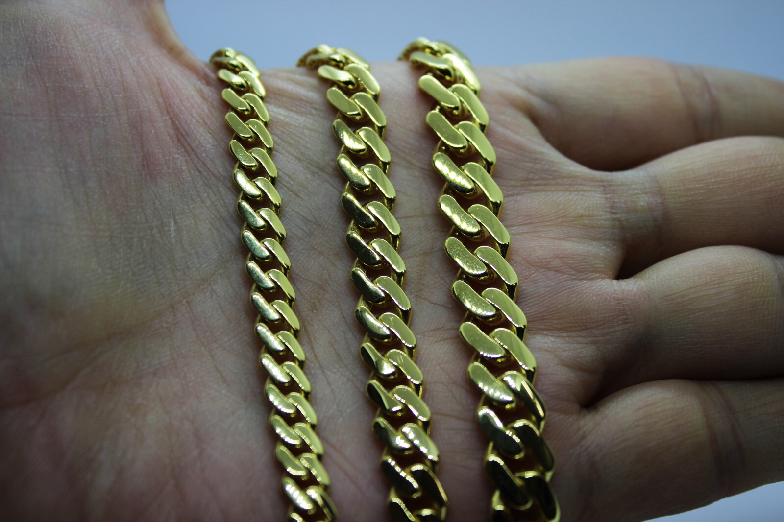 10K Yellow Gold Miami Cuban Monaco Chain 6m-9mm Necklace Bracelet 7"-30 ...