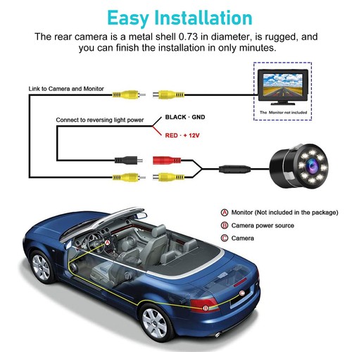 170° Car Rear View Reverse HD Camera Parking Backup Cam Night Vision ...