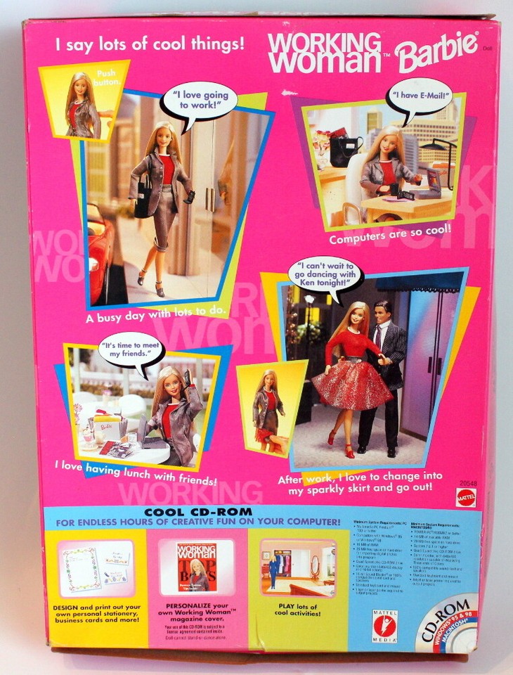 1999 Vintage Working Woman Barbie Doll With CD-Rom In Box 20548 | eBay