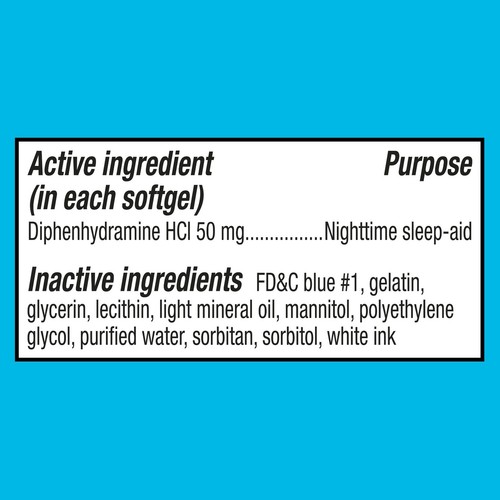 Equate Maximum Strength Nighttime Sleep Aid Softgels 50 Mg 32 Count ...